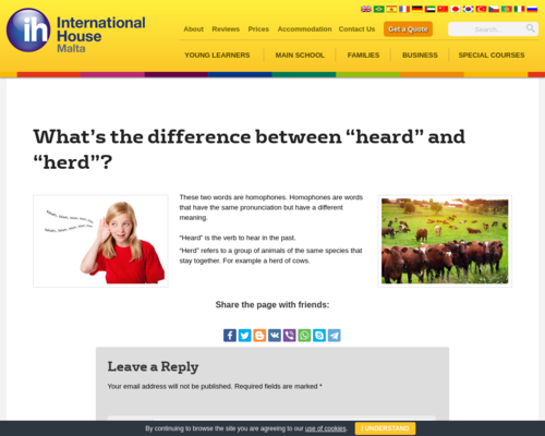 What's the difference between "heard" and "herd"?